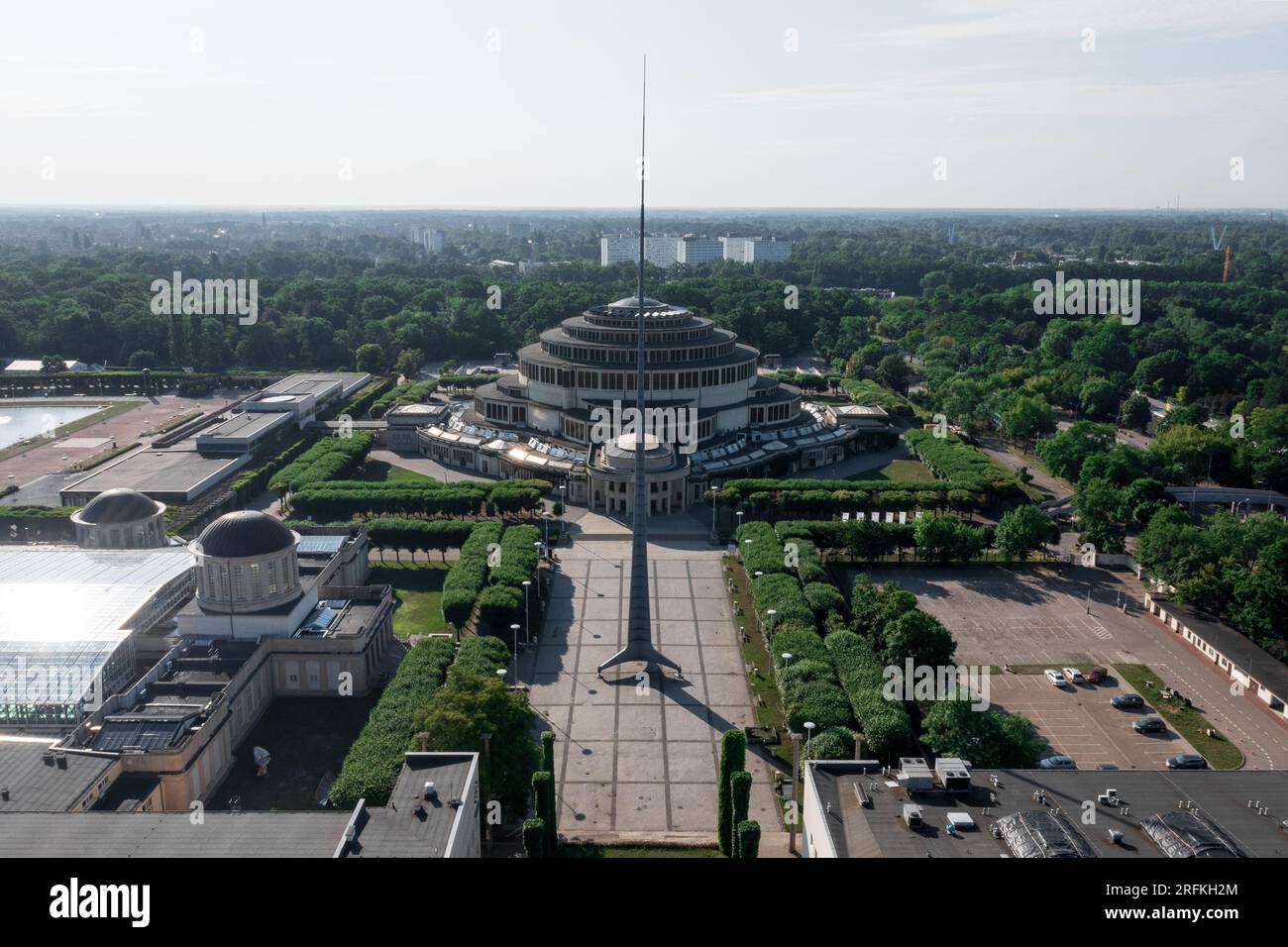 Wroclaw, Poland : Aerial view of Centennial Hall (Polish: Hala Stulecia ...