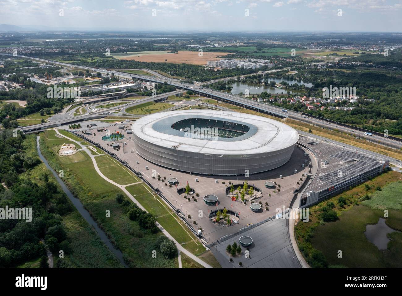 Wroclaw, Poland - July 2023 : Aerial view of The Stadion Wrocław ...