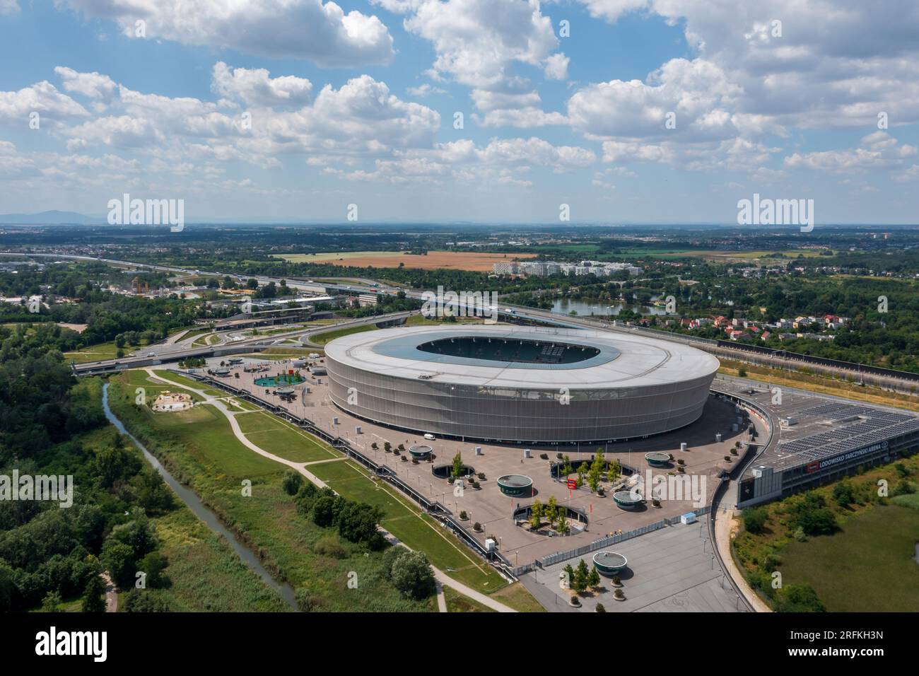Wroclaw, Poland - July 2023 : Aerial view of The Stadion Wrocław ...