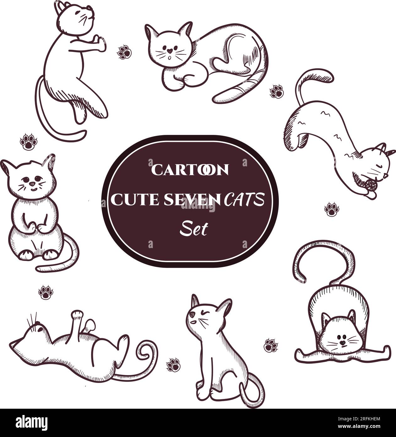 Hand drawn cats hi-res stock photography and images - Alamy