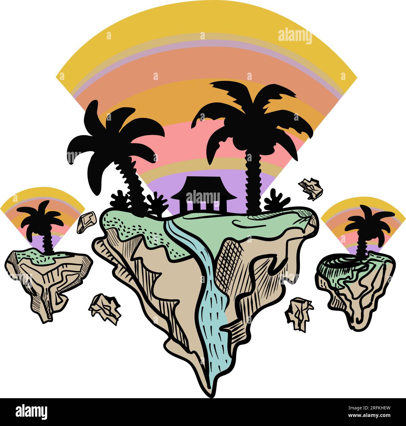 Hawaii islands silhouette Stock Vector Images - Alamy