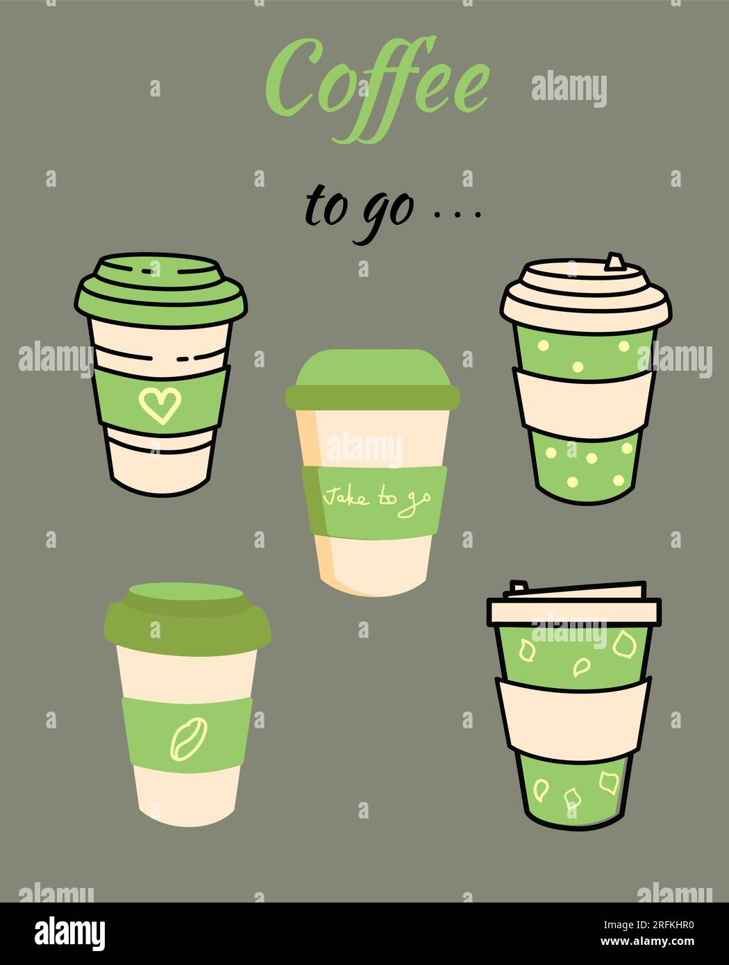 Green paper cup Stock Vector Images - Alamy
