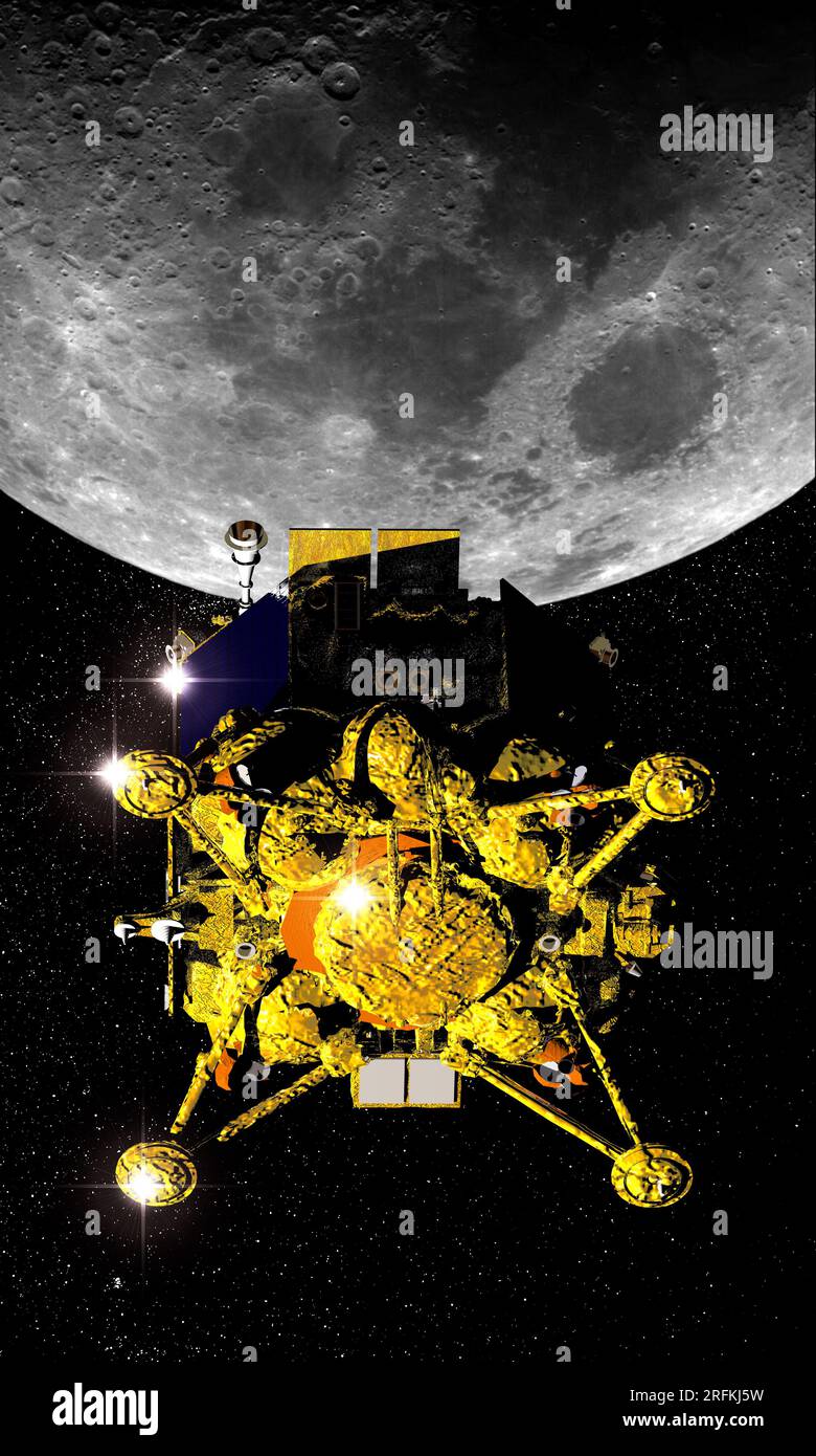 Luna 25 lander Russian lunar exploration program 3D render. Elements of ...