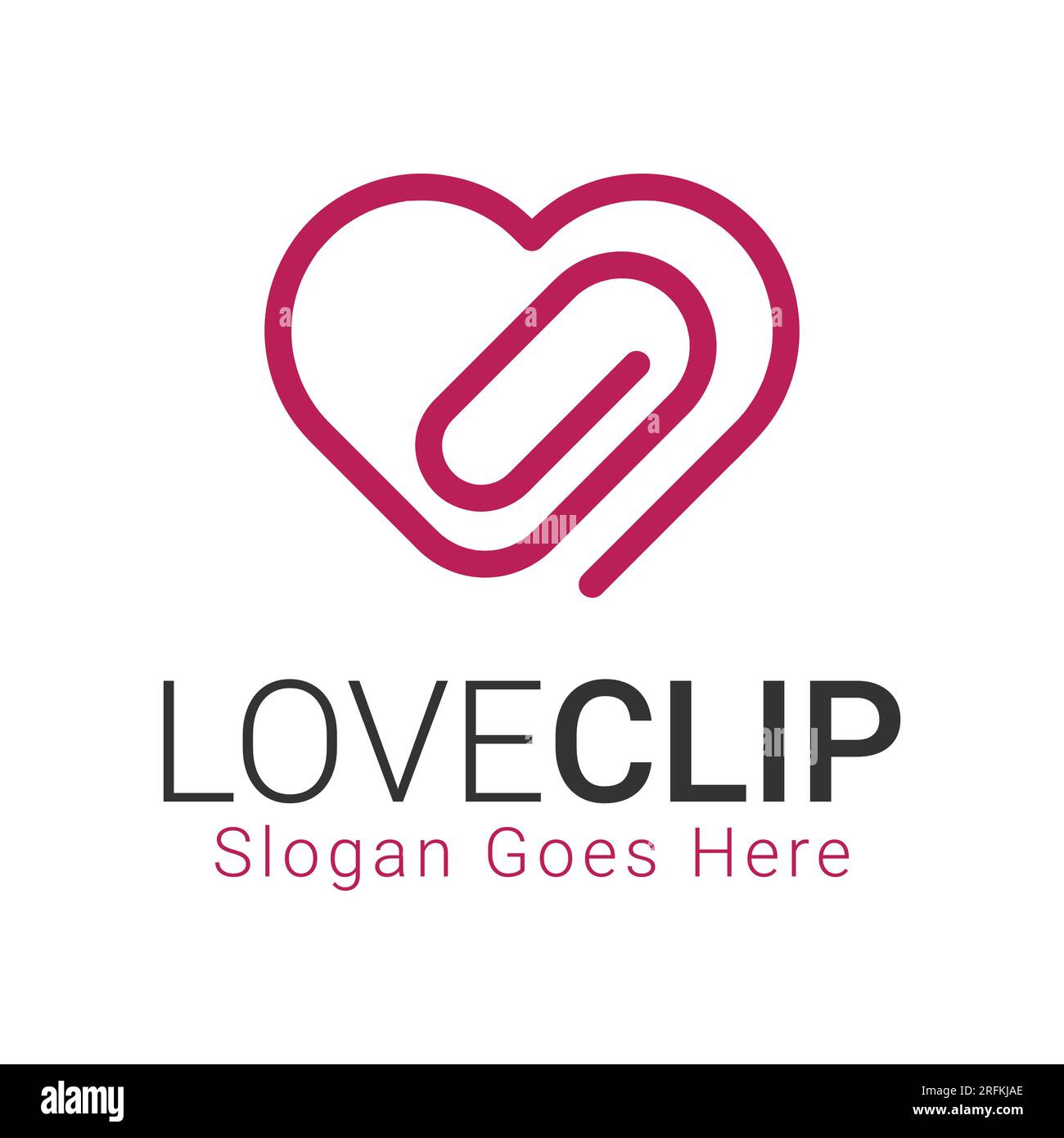 Love Clip Logo Design Heart Connection Love Logotype Stock Vector Image ...