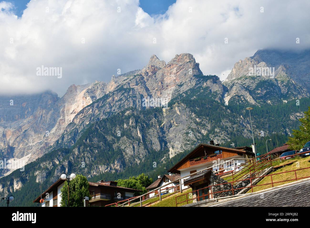 Buildings in the village of San Vito di Cadore in Veneto region and ...