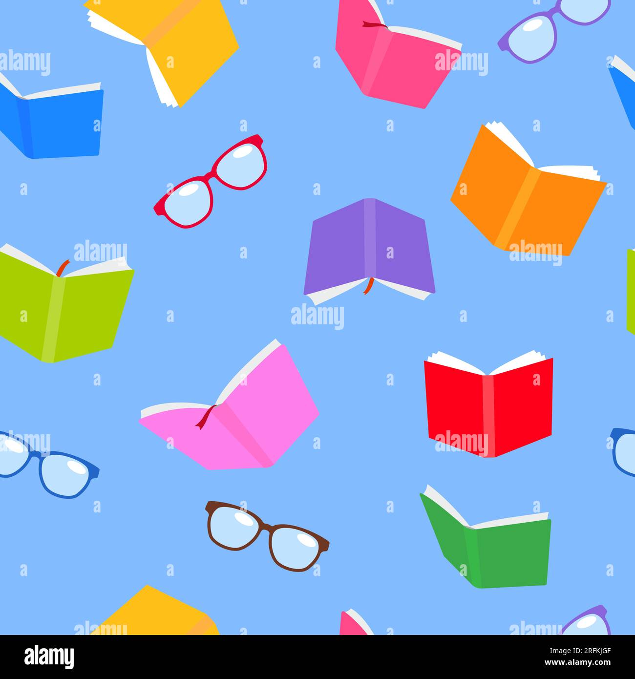 Reading books background. Seamless pattern. Vector illustration Stock ...