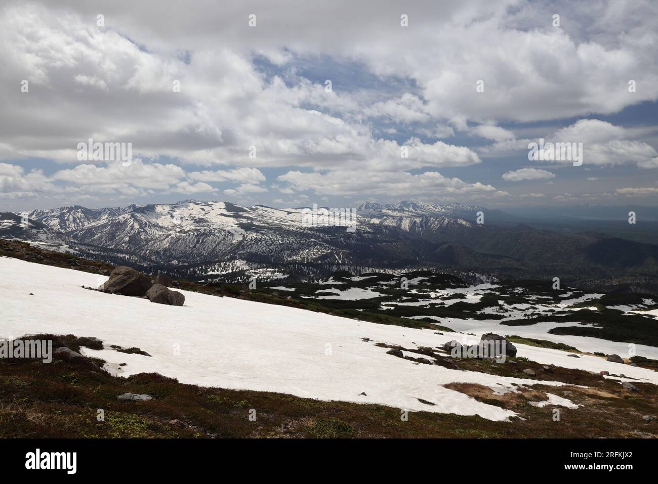 View taken while climbing Asahidake (Mount Asahi), the highest mountain ...