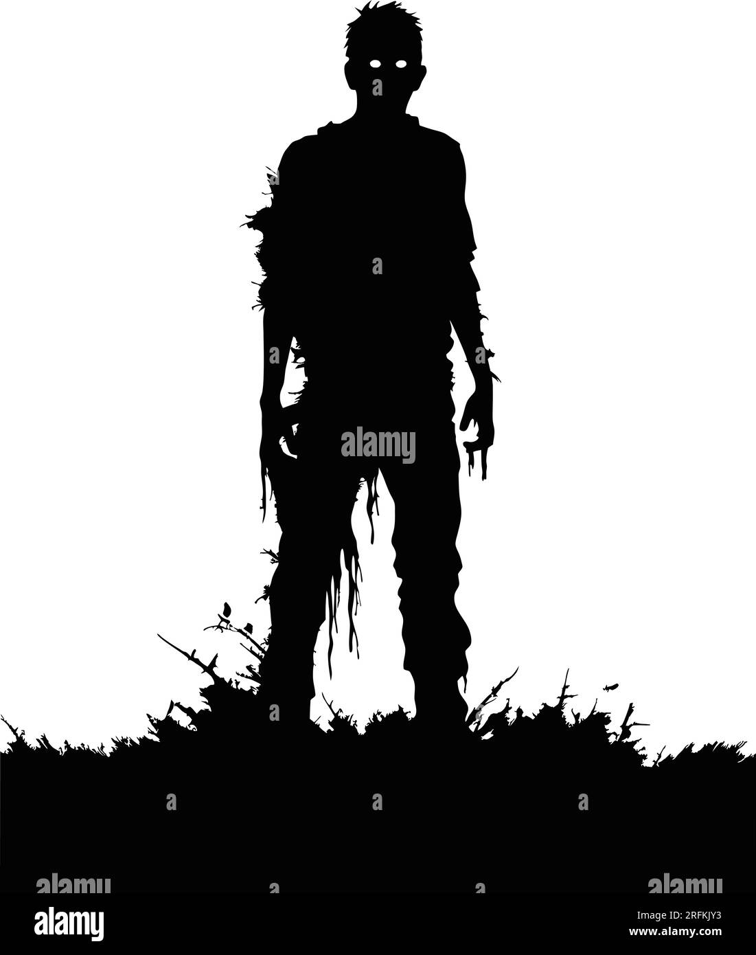 vector zombie walking out from grave. standing zombie and . standing ...