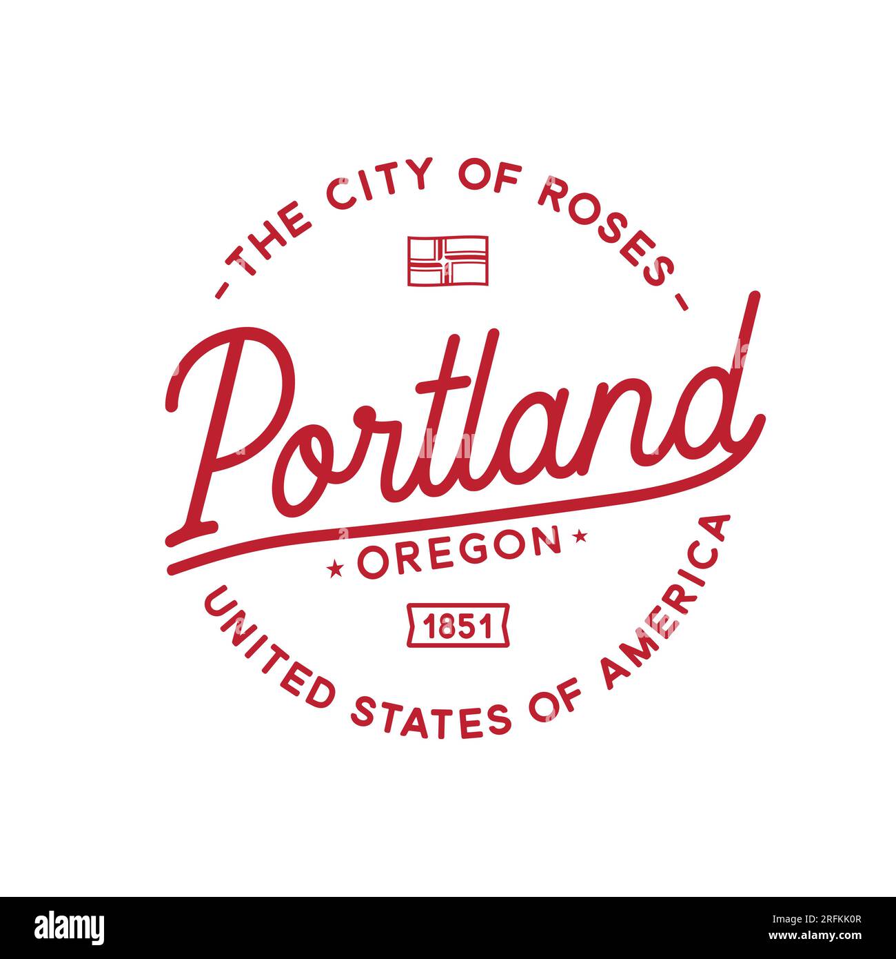 City of Portland. The city of roses. Vector and illustration Stock ...