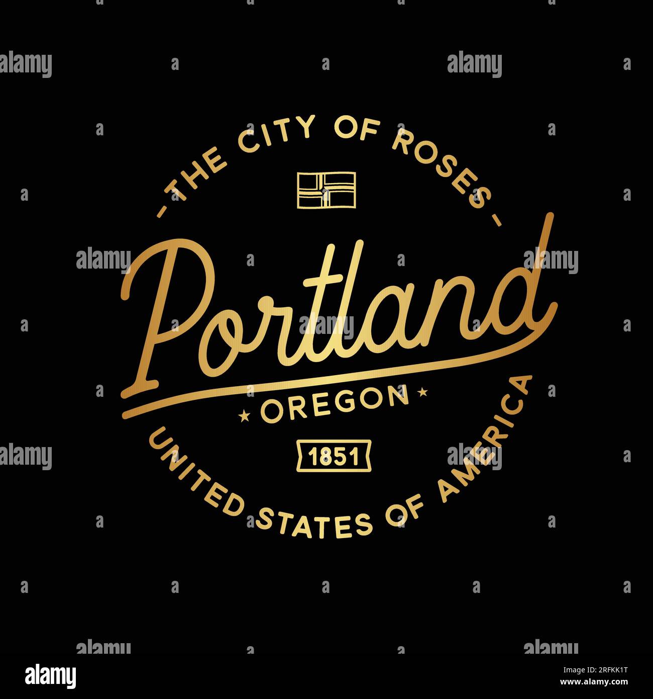 City of Portland. The city of roses. Vector and illustration Stock ...
