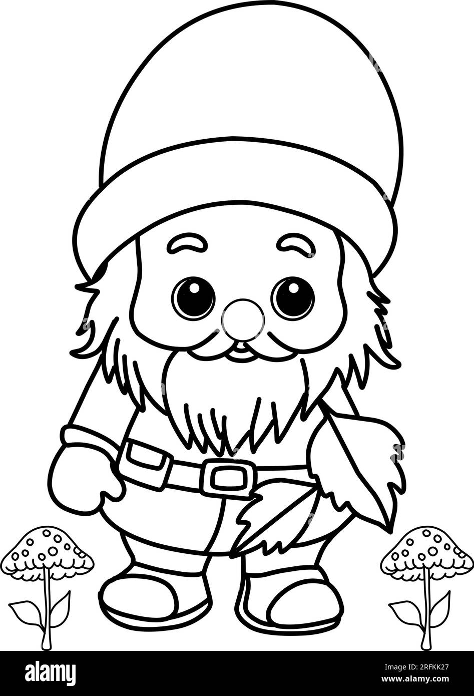Coloring page with gnomes, autumn coloring page Stock Vector Image ...