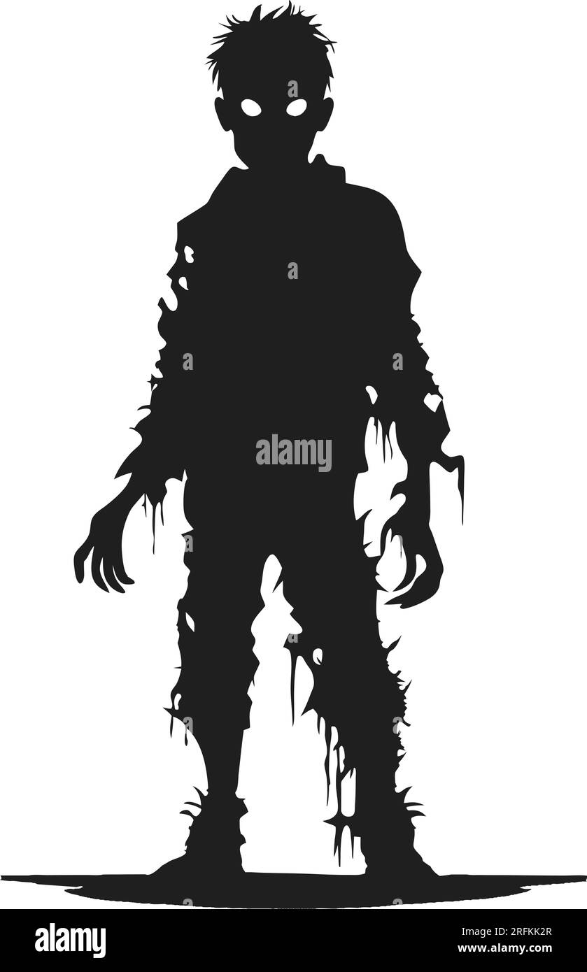 vector zombie walking out from grave. standing zombie and raising hands ...