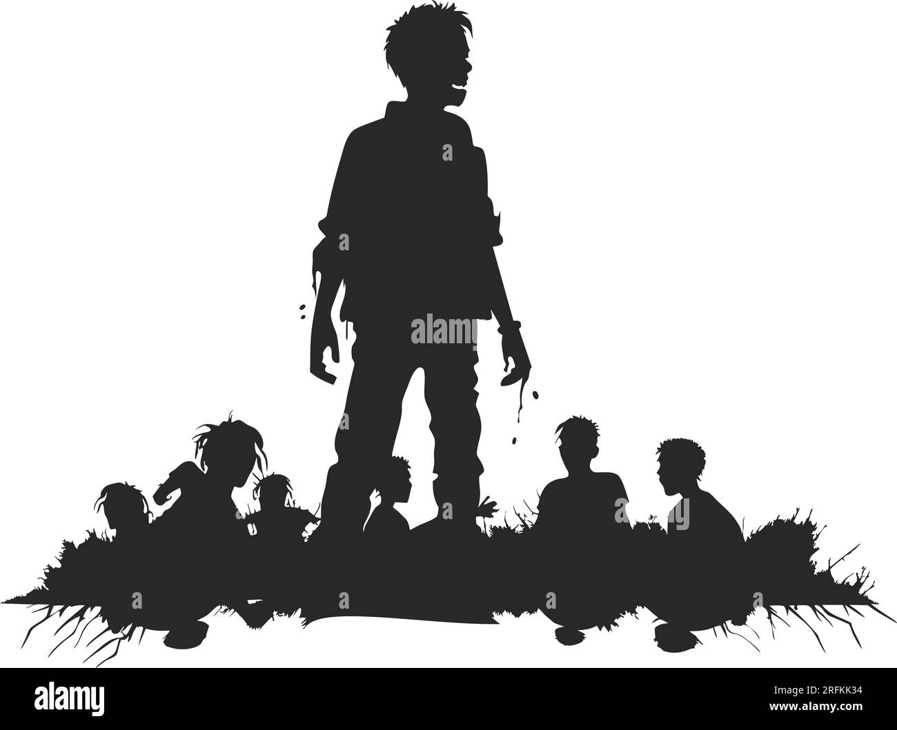 vector zombie characters. standing zombie and lying zombies. many scary ...