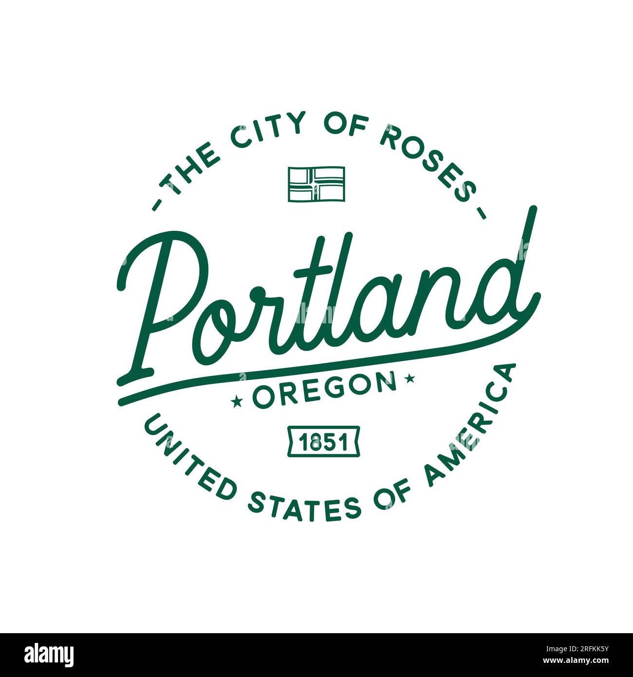 City of Portland. The city of roses. Vector and illustration Stock ...