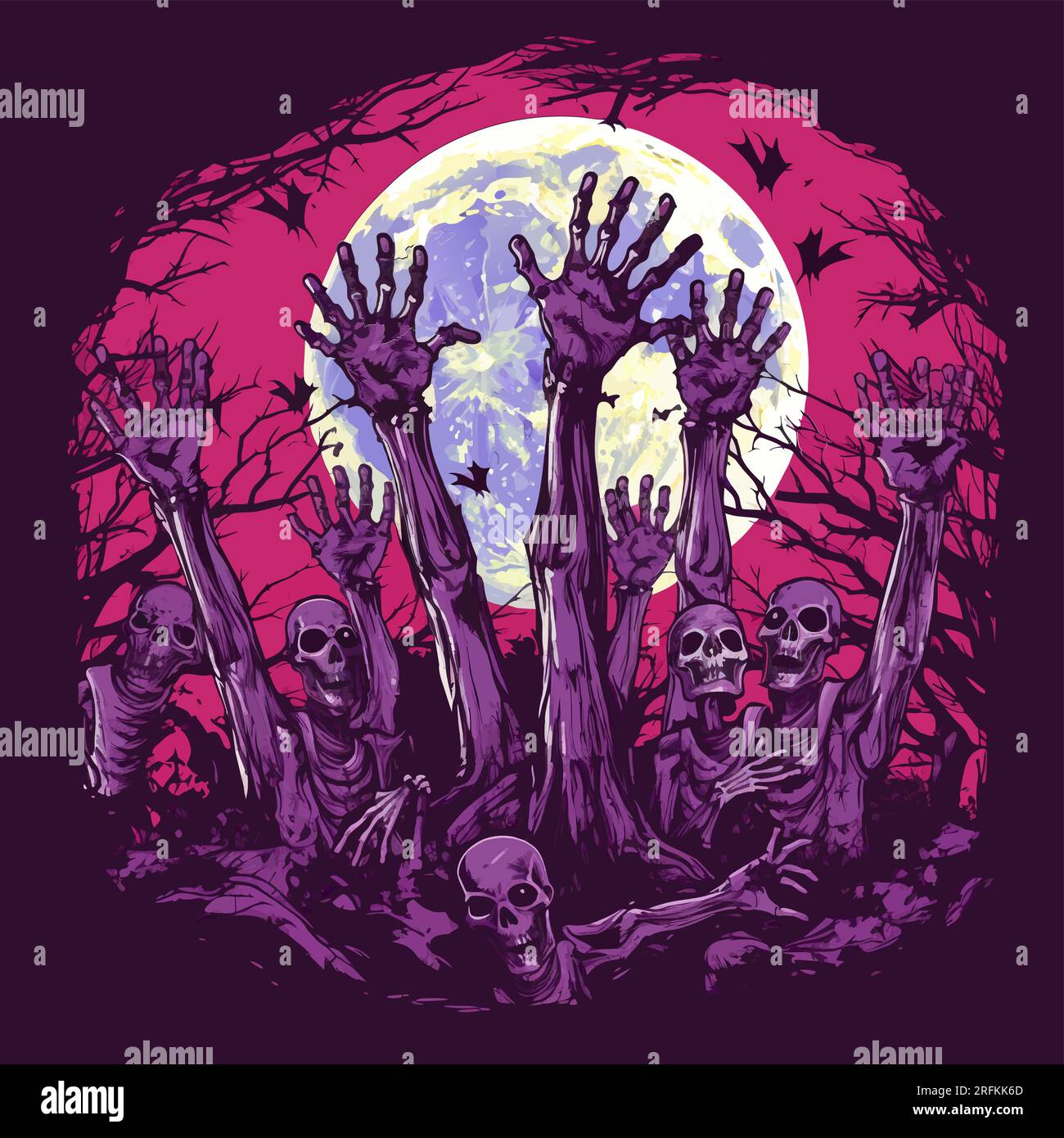 vector halloween raising hands with cross. zombie hands with lantern ...