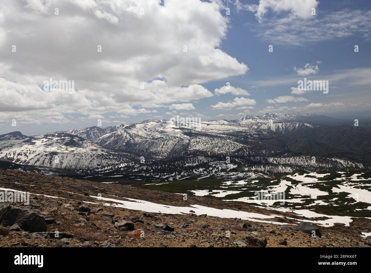 View taken while climbing Asahidake (Mount Asahi), the highest mountain ...