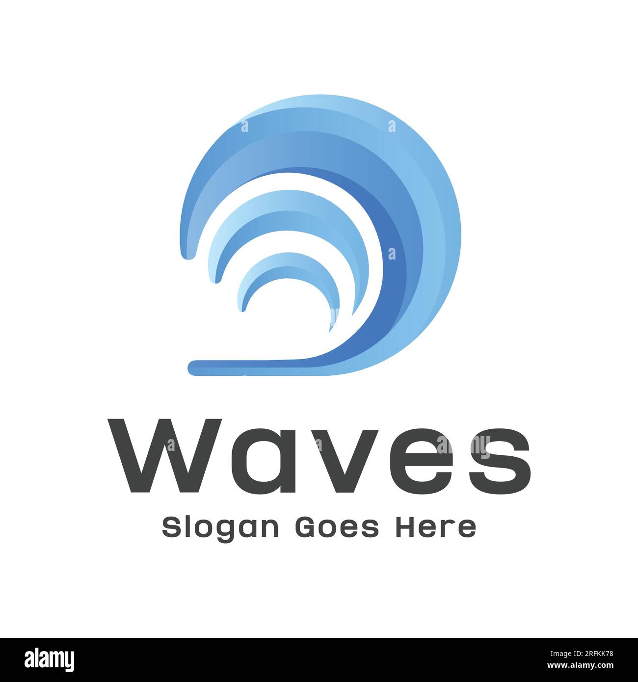 3D Water Wave Logo Design Stock Vector Image & Art - Alamy