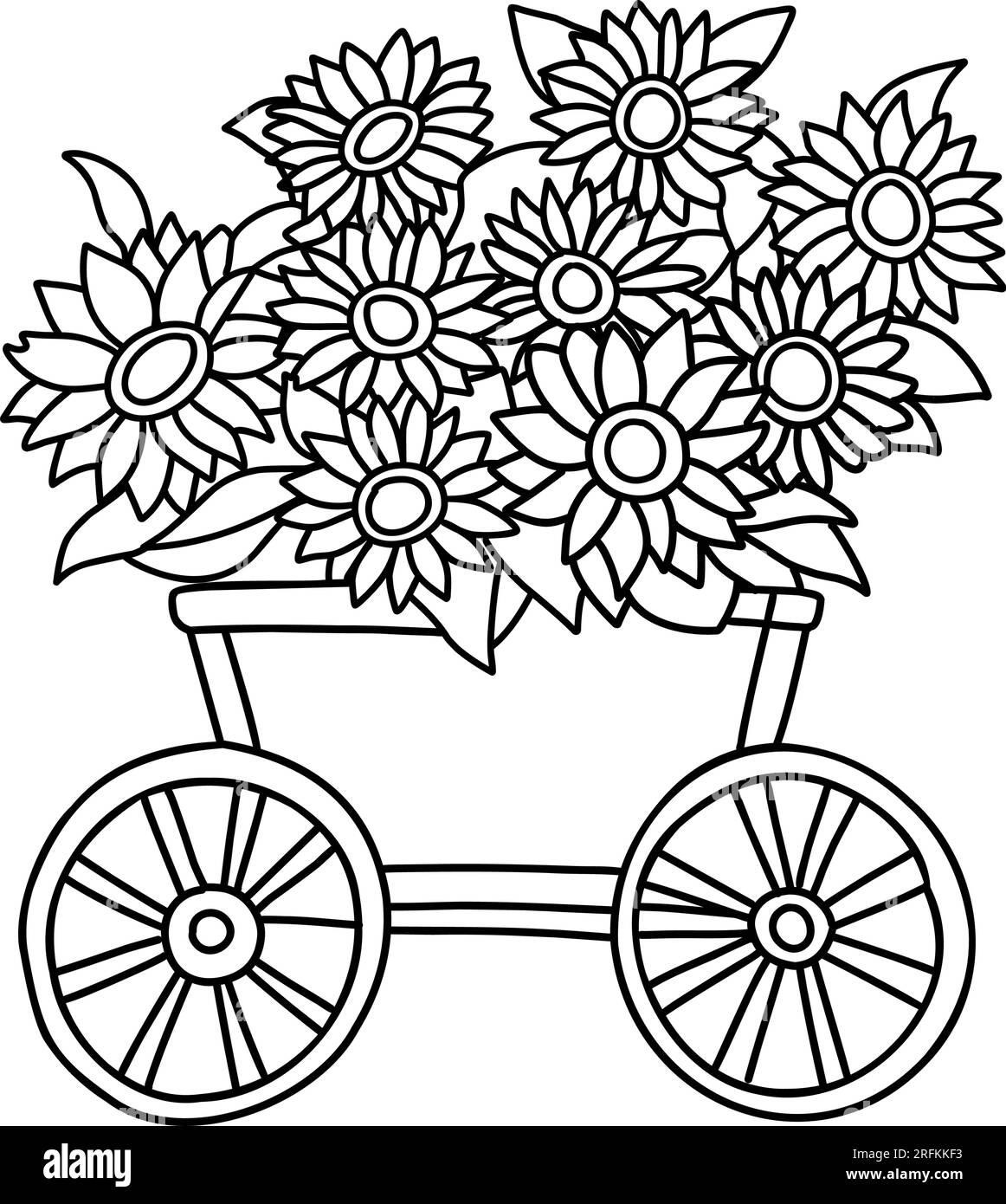 Coloring page with sunflowers, autumn coloring Stock Vector Image & Art ...