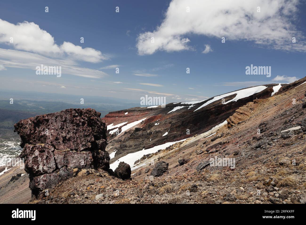View taken while climbing Asahidake (Mount Asahi), the highest mountain ...
