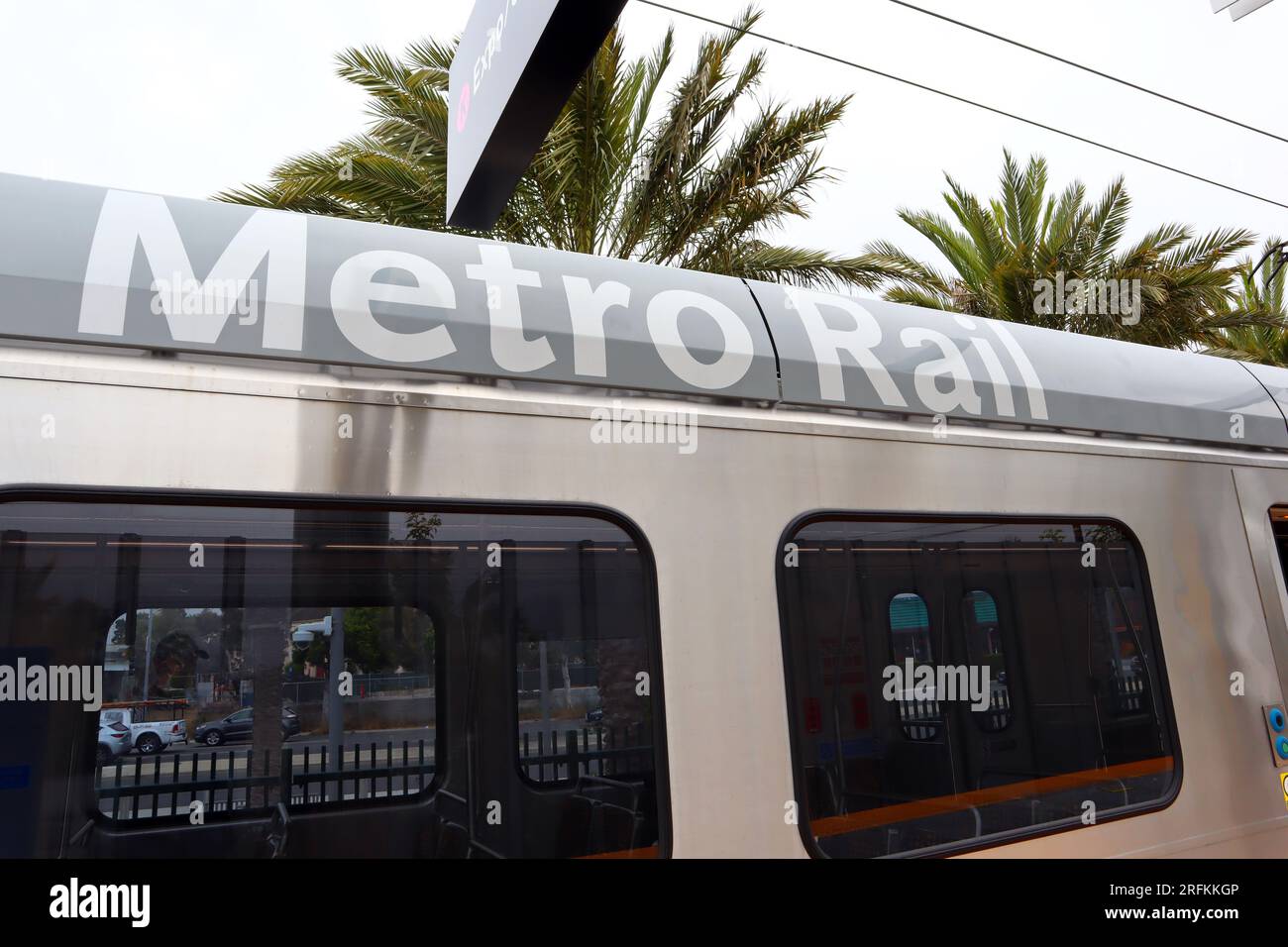 Los Angeles, California: view of Metro Rail Train, the Public Transport ...