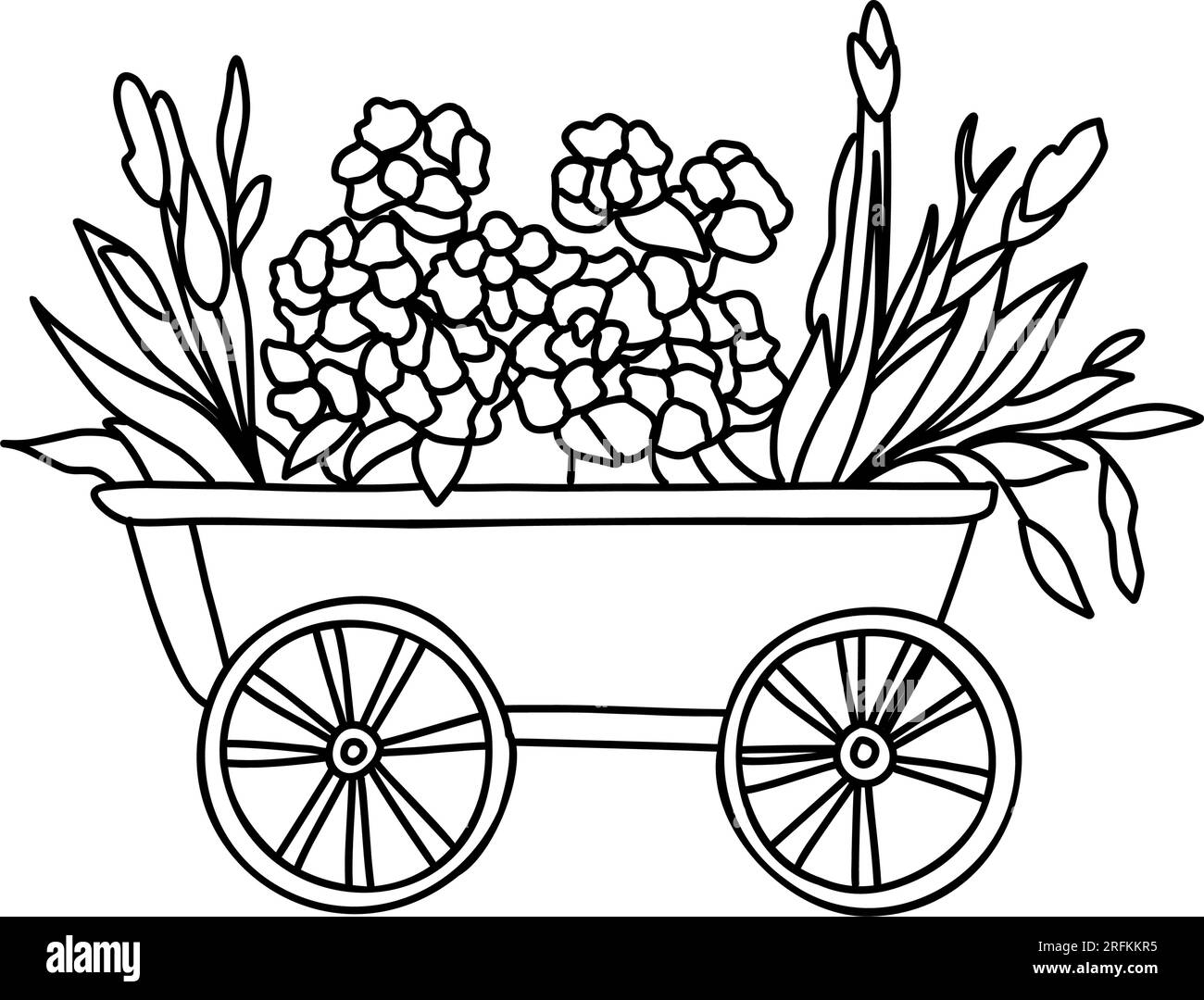 Coloring page with sunflowers, autumn coloring Stock Vector Image & Art ...