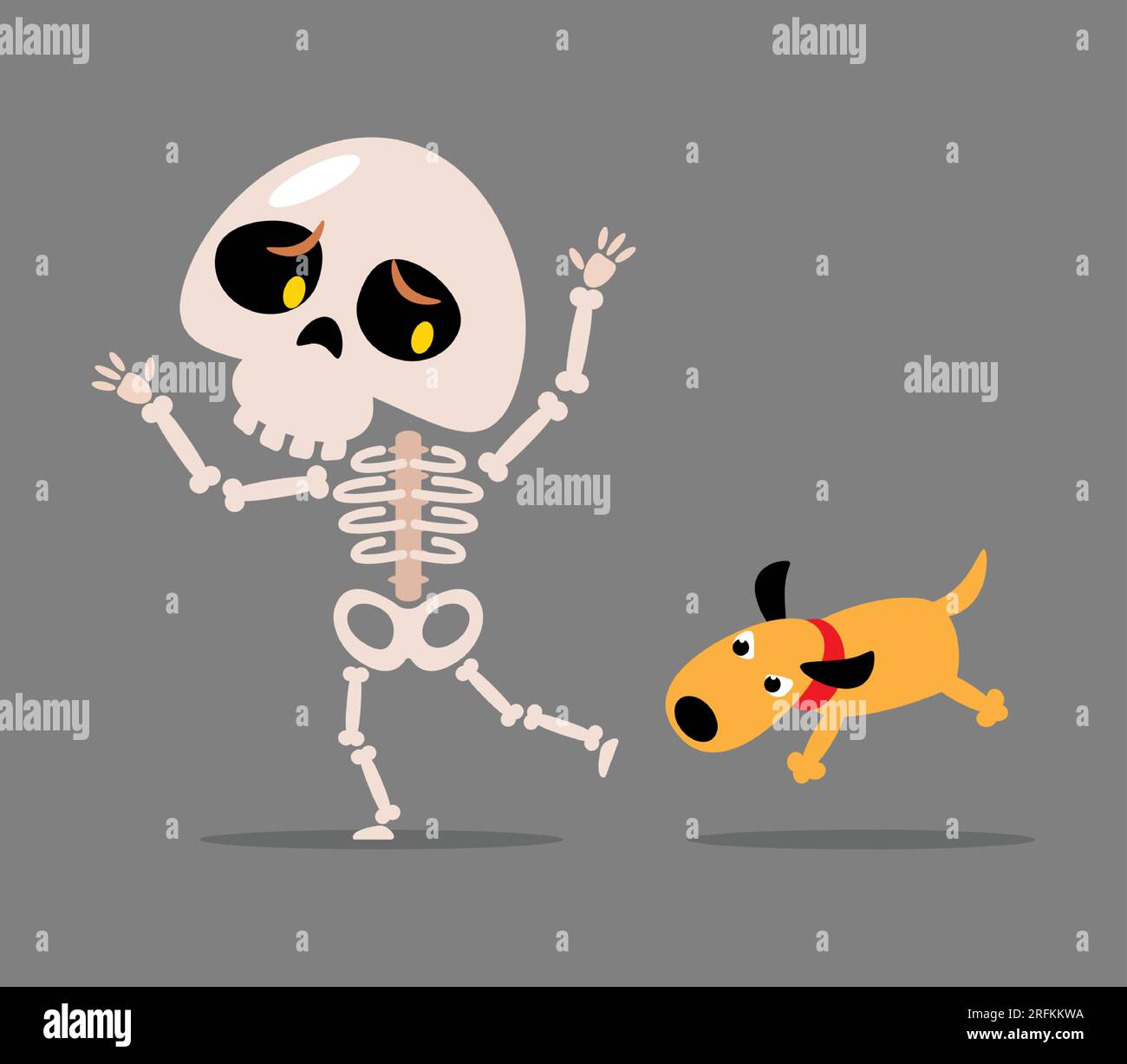 Skeleton ghost . Cute halloween cartoon characters . Vector Stock ...