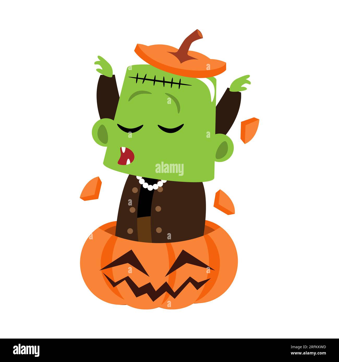 Frankenstein . Cute halloween cartoon characters . Vector Stock Vector ...