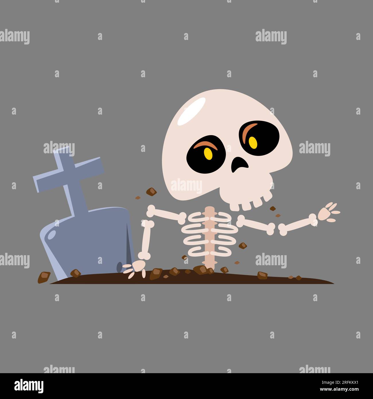 Skeleton ghost . Cute halloween cartoon characters . Vector Stock ...