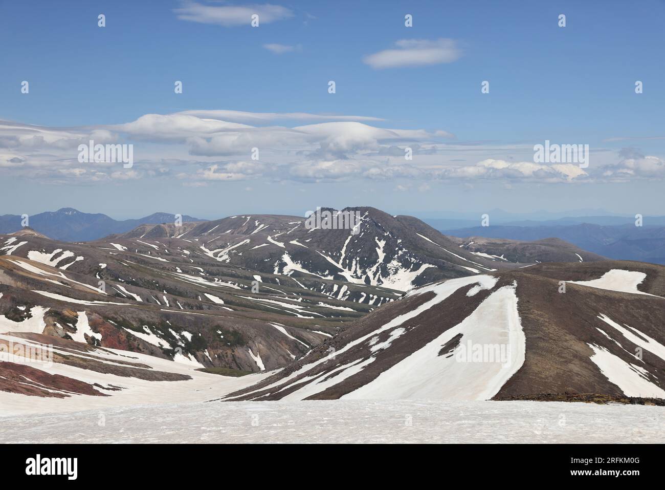 View taken while climbing Asahidake (Mount Asahi), the highest mountain ...