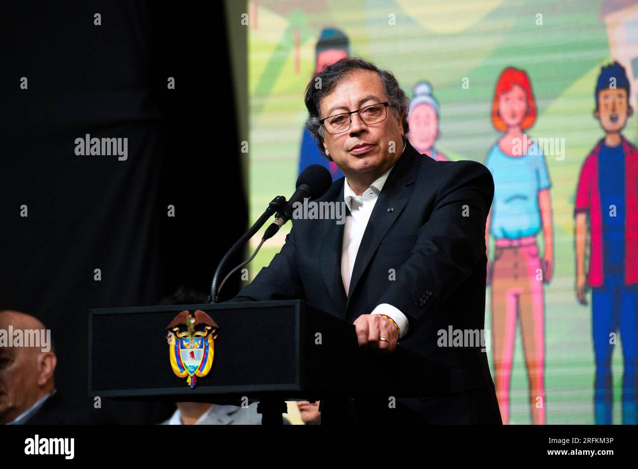 Colombian president Gustavo Petro during a ceremony to begin a six ...