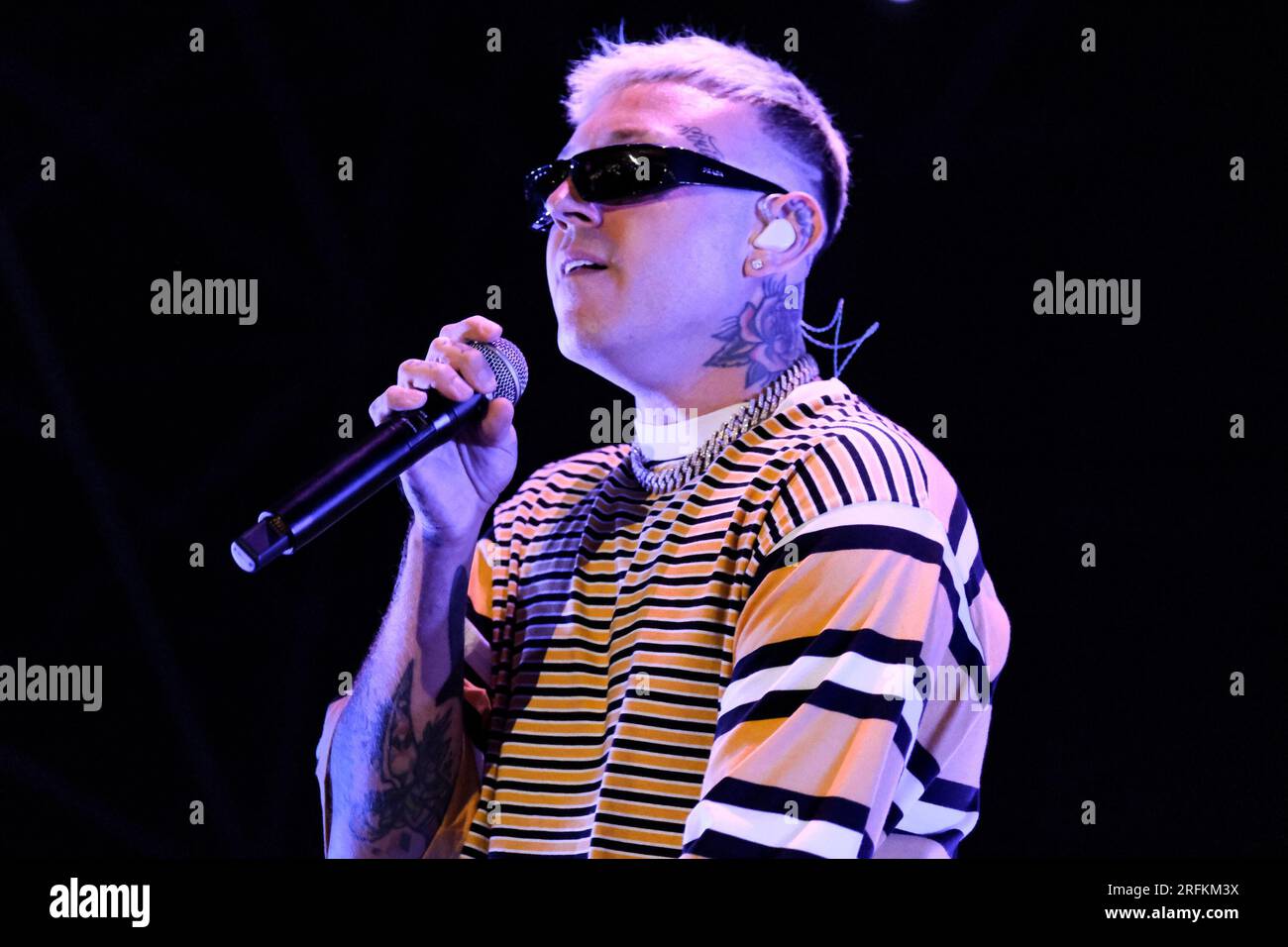 Lanciano, Italy. 03rd Aug, 2023. The rapper Jacopo Lazzarini, Alias ...