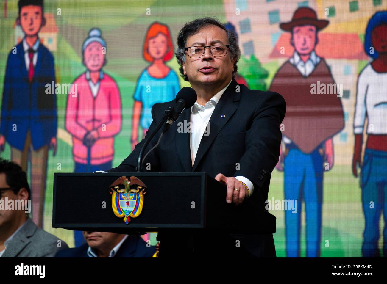 Colombian president Gustavo Petro during a ceremony to begin a six ...