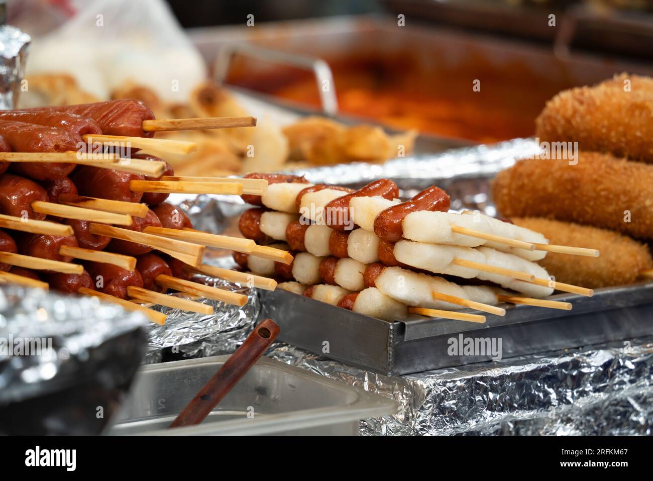 Delicious Korean cuisine Tteokbokki, tasty spicy rice cake with ...