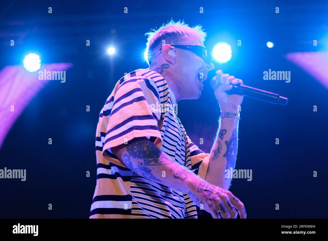 Lanciano, Italy. 03rd Aug, 2023. The rapper Jacopo Lazzarini, Alias ...