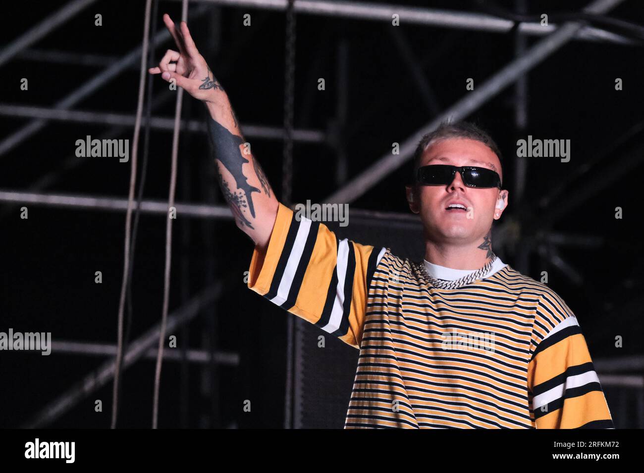 Lanciano, Italy. 03rd Aug, 2023. The rapper Jacopo Lazzarini, Alias ...
