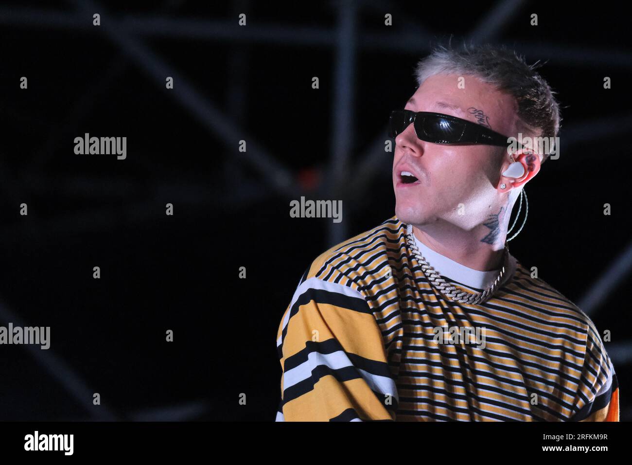 Lanciano, Italy. 03rd Aug, 2023. The rapper Jacopo Lazzarini, Alias ...