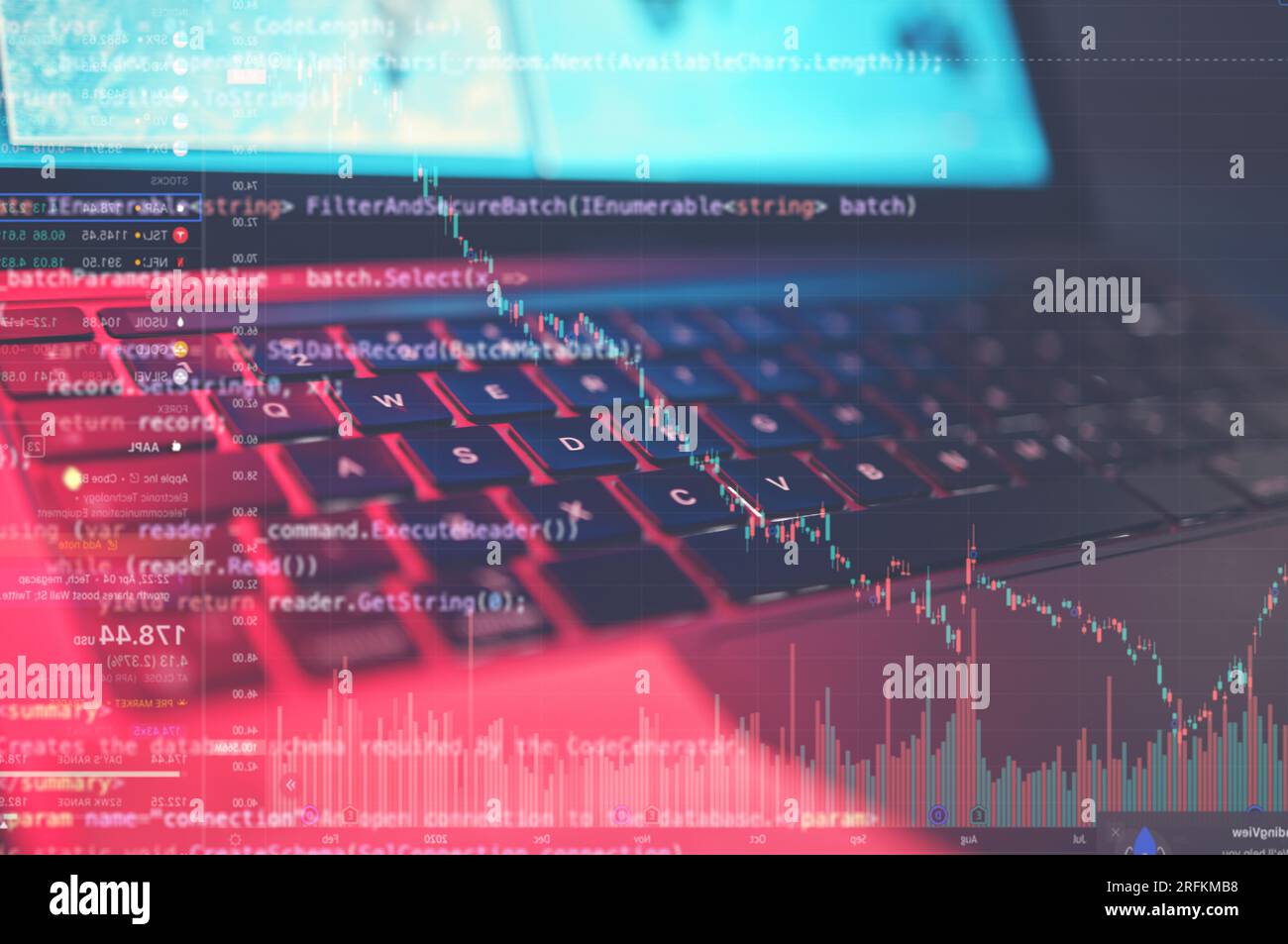 Cyber Security Laptop And Software Malware Algorithm Error And Programming Mistake Script