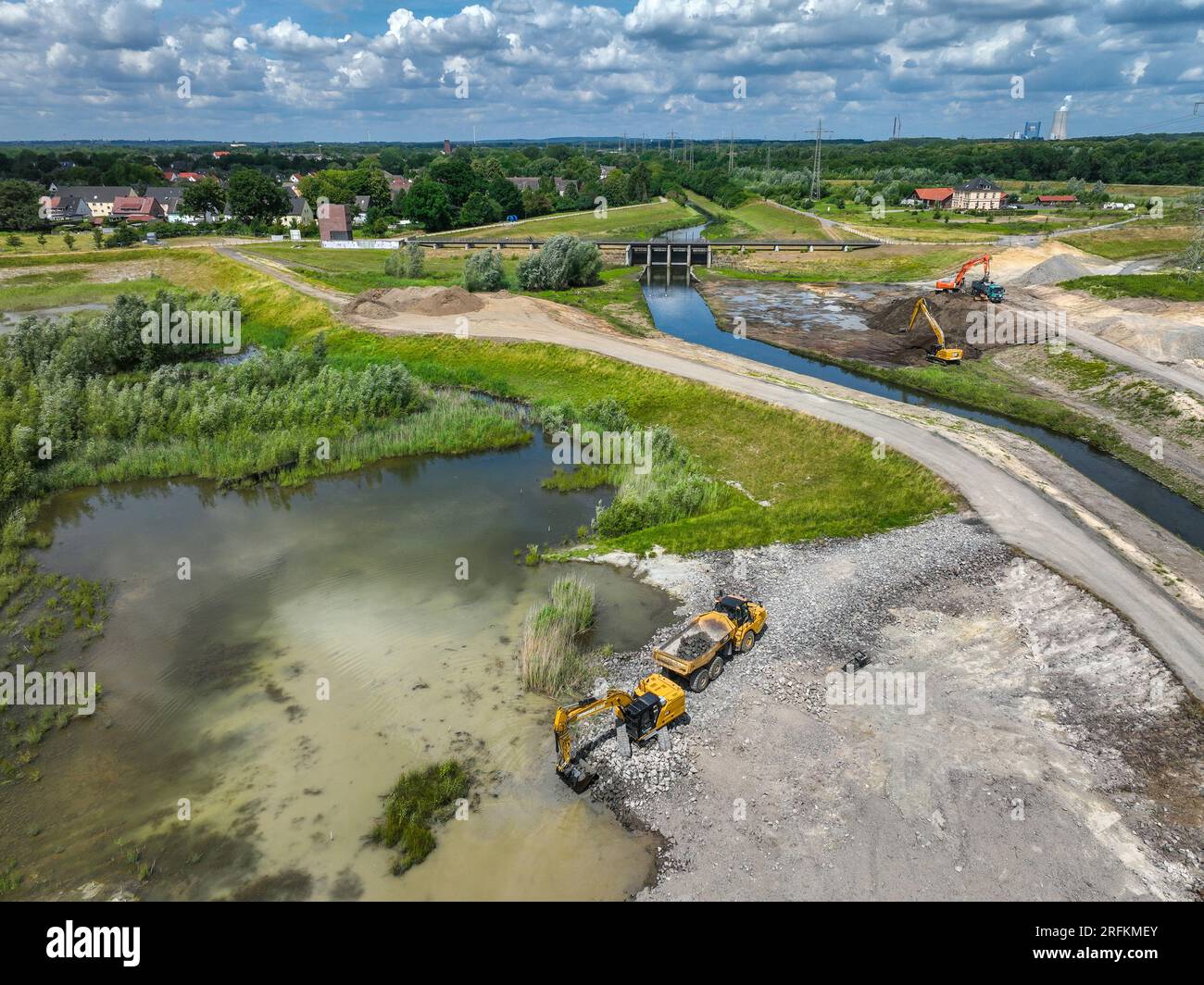 Flood retention basin mengede emscher auen hi-res stock photography and ...