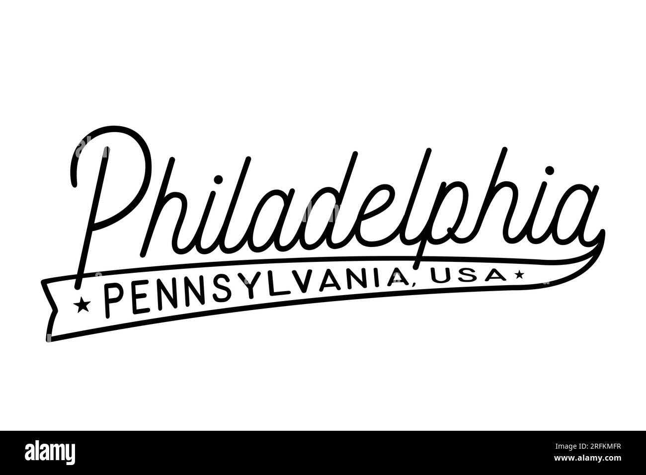 Philadelphia, Pennsylvania, USA lettering design. Philadelphia ...