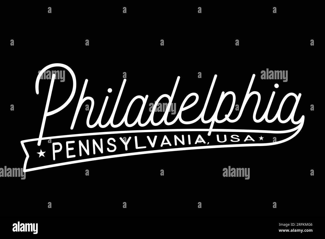 Philadelphia, Pennsylvania, USA lettering design. Philadelphia ...