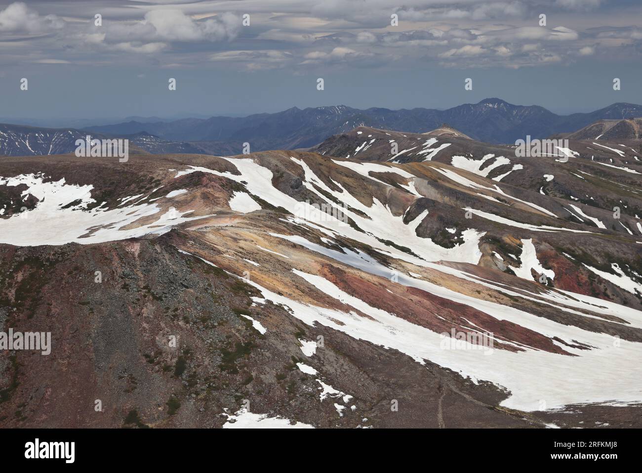 View taken while climbing Asahidake (Mount Asahi), the highest mountain ...