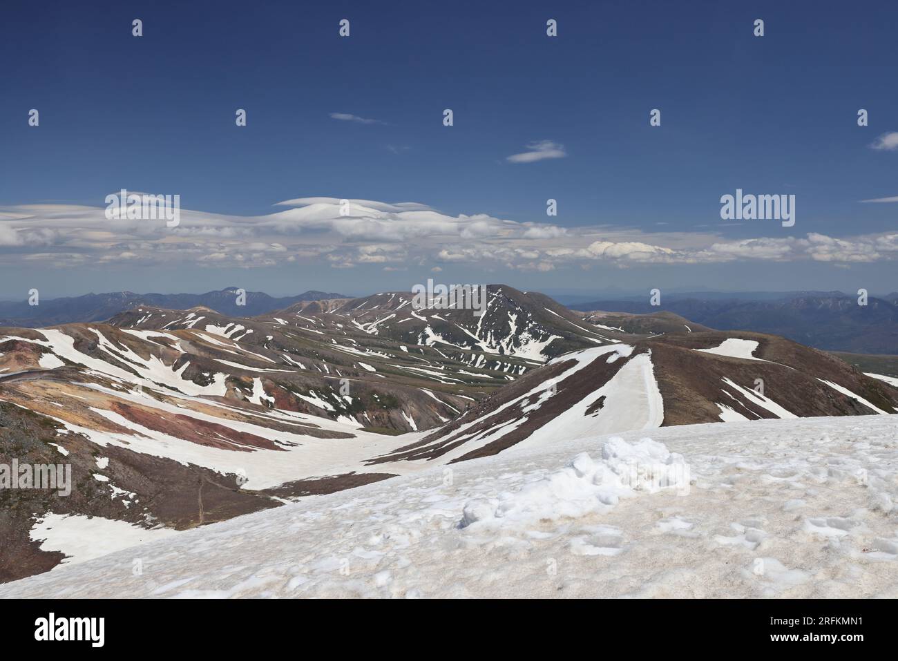 View taken while climbing Asahidake (Mount Asahi), the highest mountain ...
