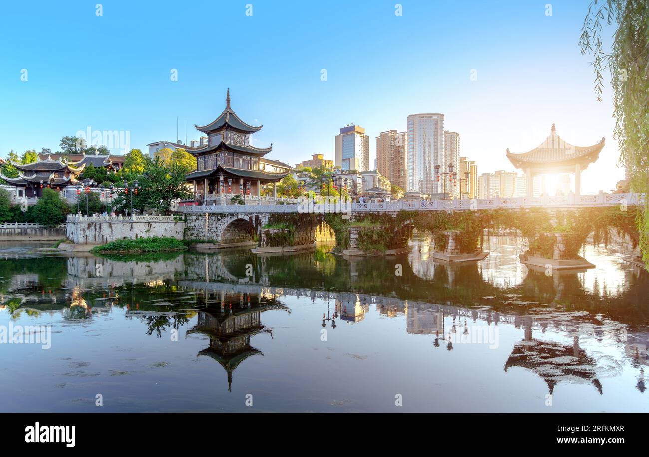 Guiyang's Famous Ancient Architectural Landscape Stock Photo - Alamy