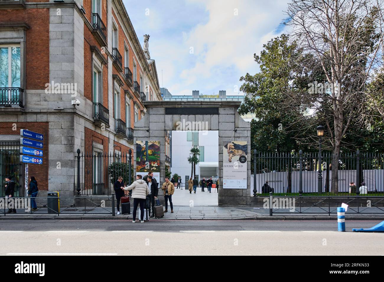 MADRID SPAIN - August 04, 2023: Main entrance door to the Thyssen-Bornemisza museum in Madrid ...