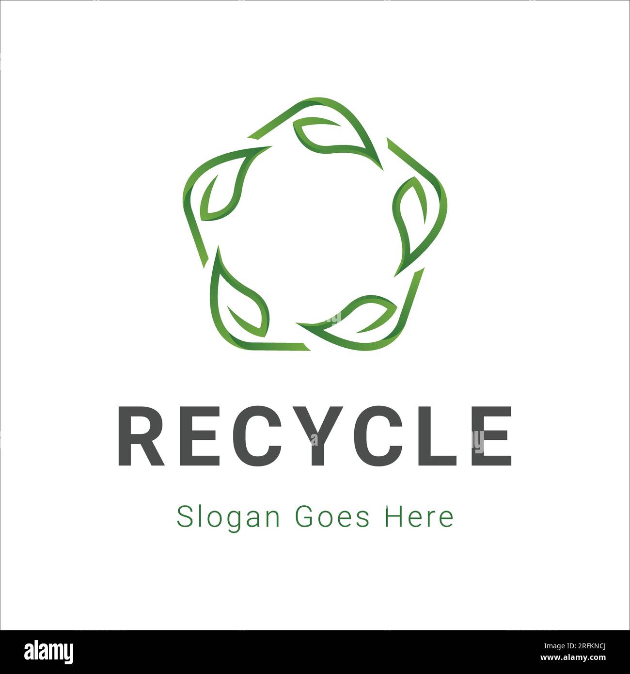Pentagon Recycle Leaf Nature Logo Design Stock Vector Image & Art - Alamy