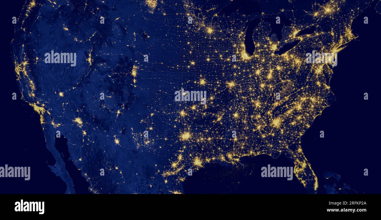 Earth from space at night us hi-res stock photography and images - Alamy