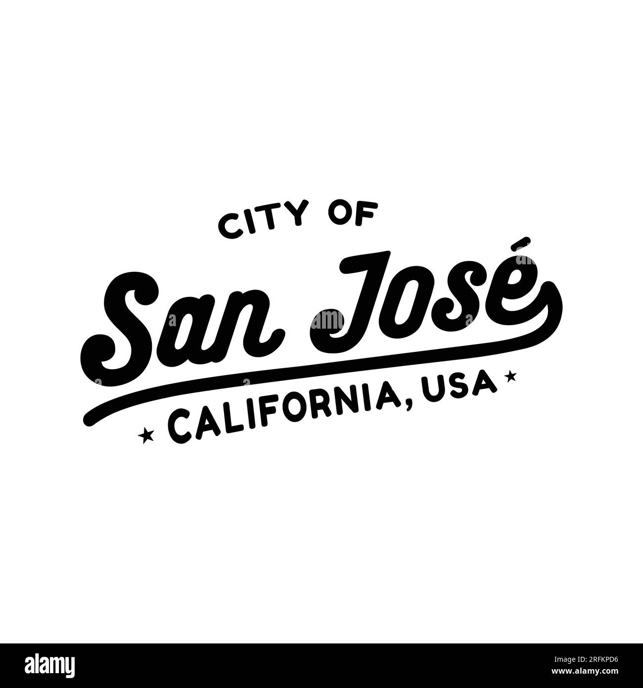 San Jose, California lettering design. San Jose typography design ...