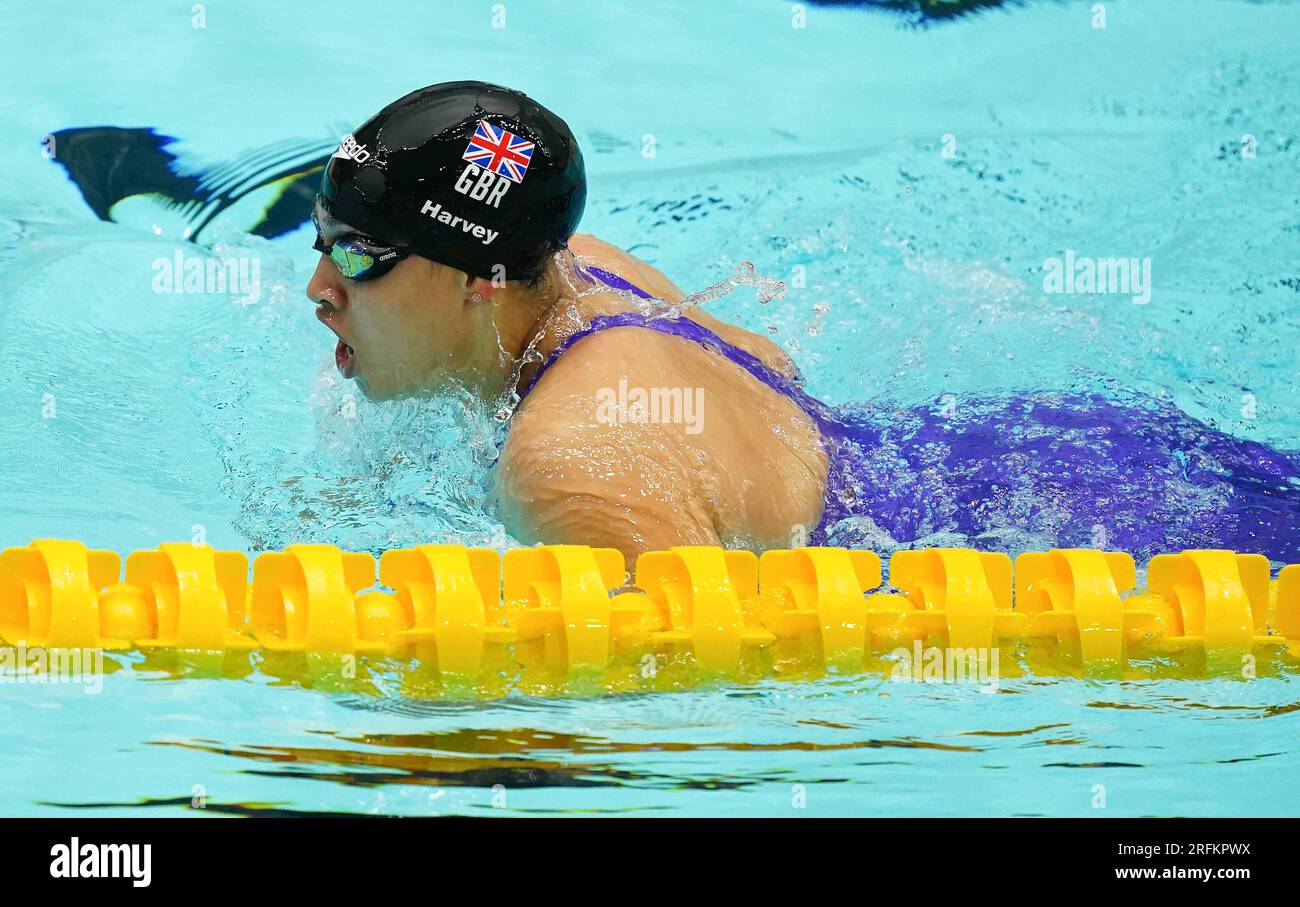 Great Britain's Grace Harvey in the Women's 100m Breaststroke SB5 heats ...