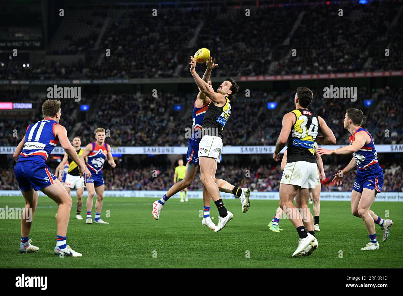 Melbourne, Australia. 04th Aug, 2023. Ivan Soldo of Richmond (centre ...