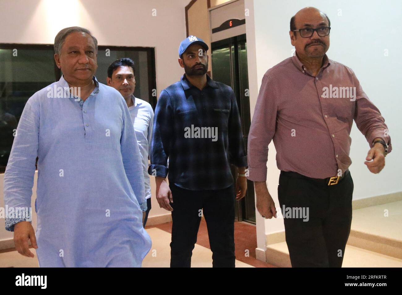 From left Bangladesh Cricket Board (BCB) president Nazmul Hassan Papon ...
